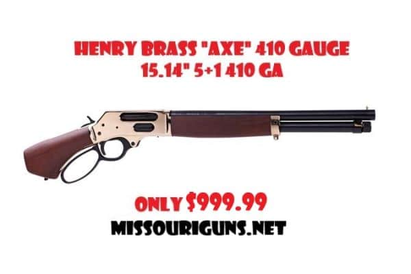 Henry Repeating Arms Lever Action Axe Brass Shotgun 15.14″ 5+1 410 ...