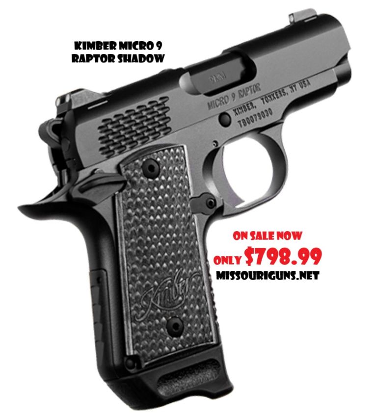 Kimber Micro 9 Raptor Shadow 3.15″ 7+1 9MM 3.15″ Night Sights MPN ...