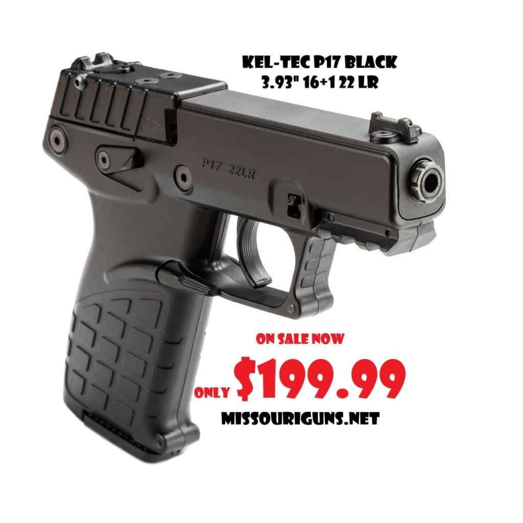 Kel-Tec P17 Black Threaded Barrel Fiber Optic Sight Semi-Auto Pistol 3. ...