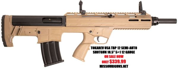 Tokarev USA TBP 12 Flat Dark Earth Adjustable Sights Semi-Auto Shotgun ...