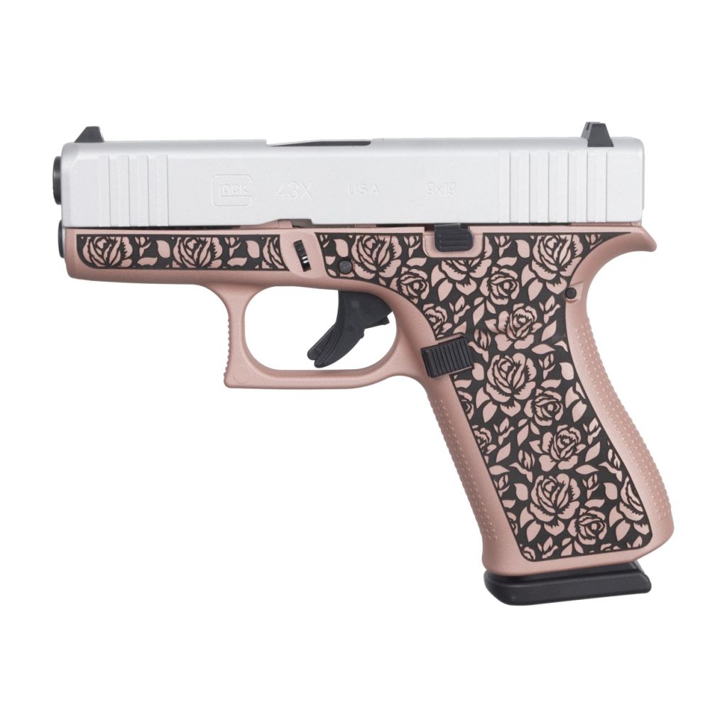 Glock 43x G43X “The Rose” Engraved Roses Rose Gold Two-Tone Semi-Auto ...