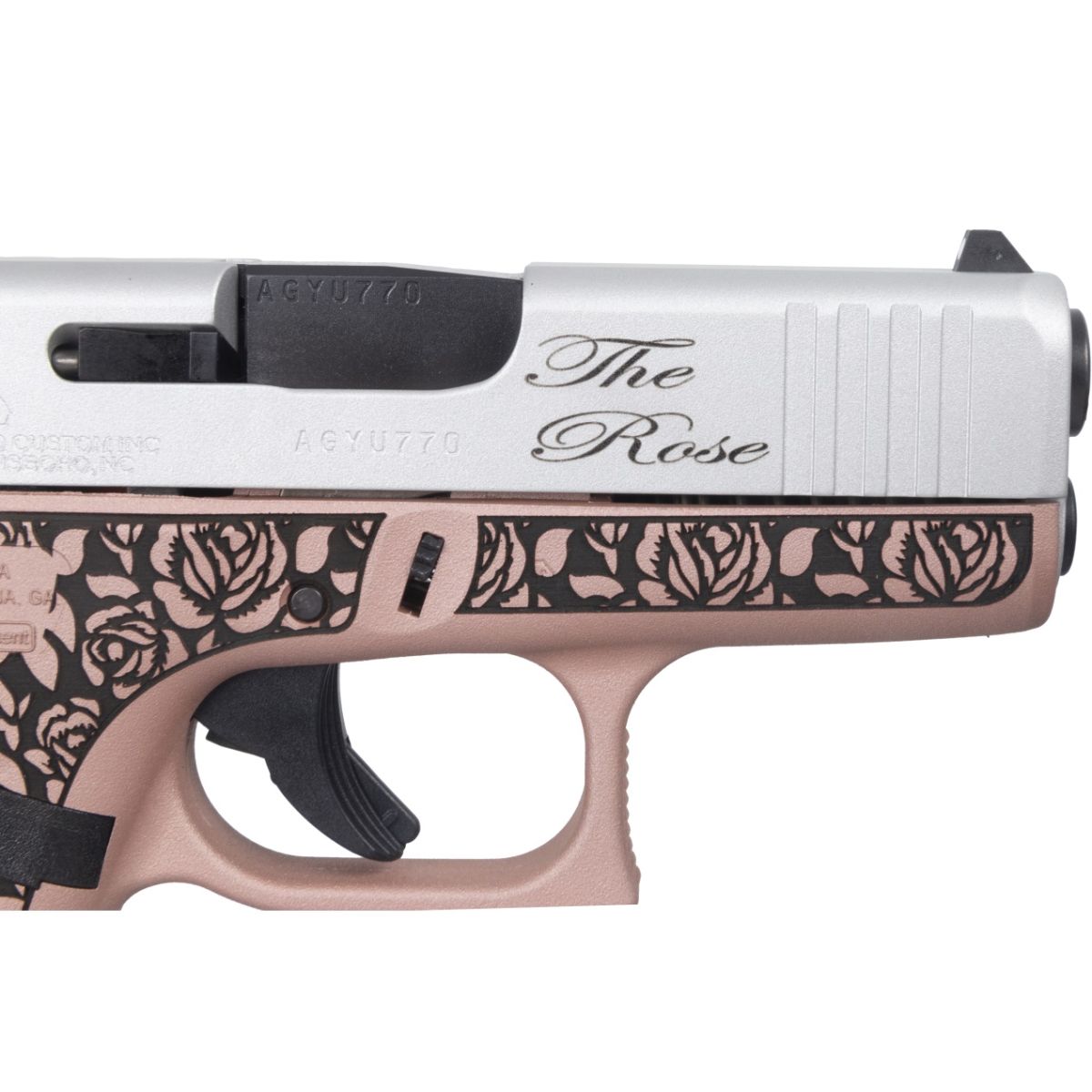 Glock 43x G43X “The Rose” Engraved Roses Rose Gold Two-Tone Semi-Auto ...