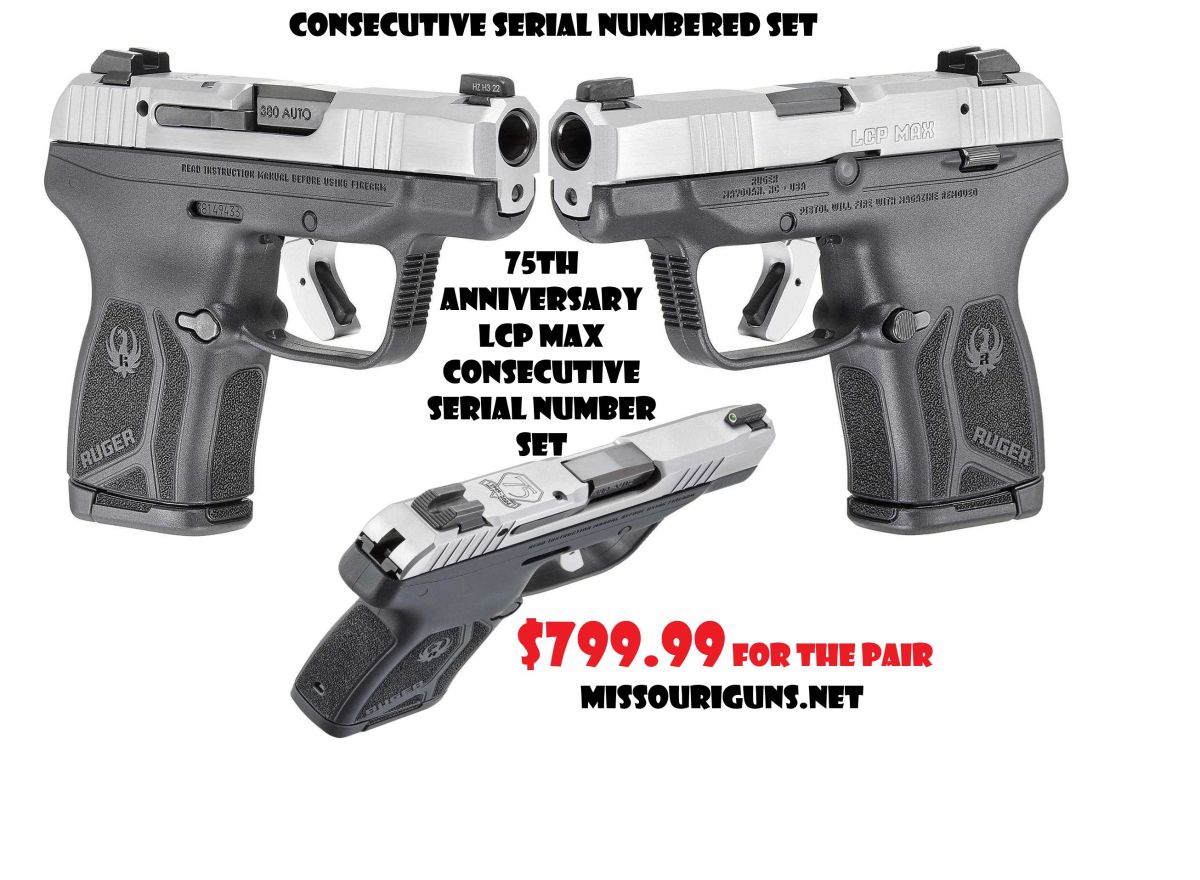 Ruger Consecutive Serial Number Set LCP Max 75th Anniversary Special ...