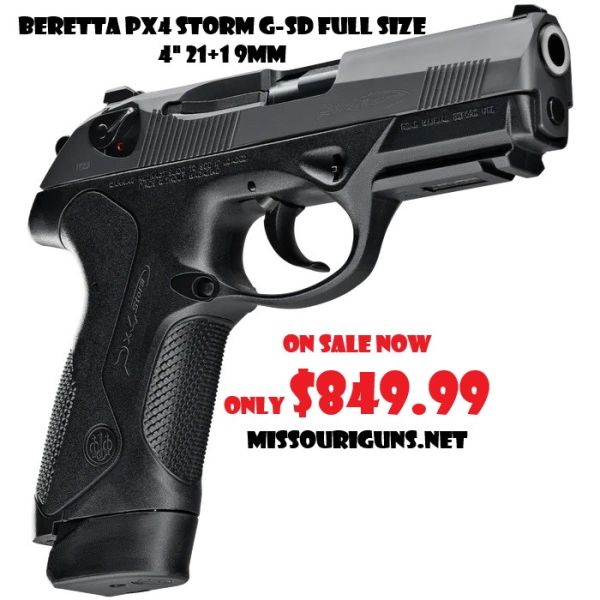 Beretta PX4 Storm G-SD Full Size Black/Gray DA/SA F/O Semi-Auto Pistol ...