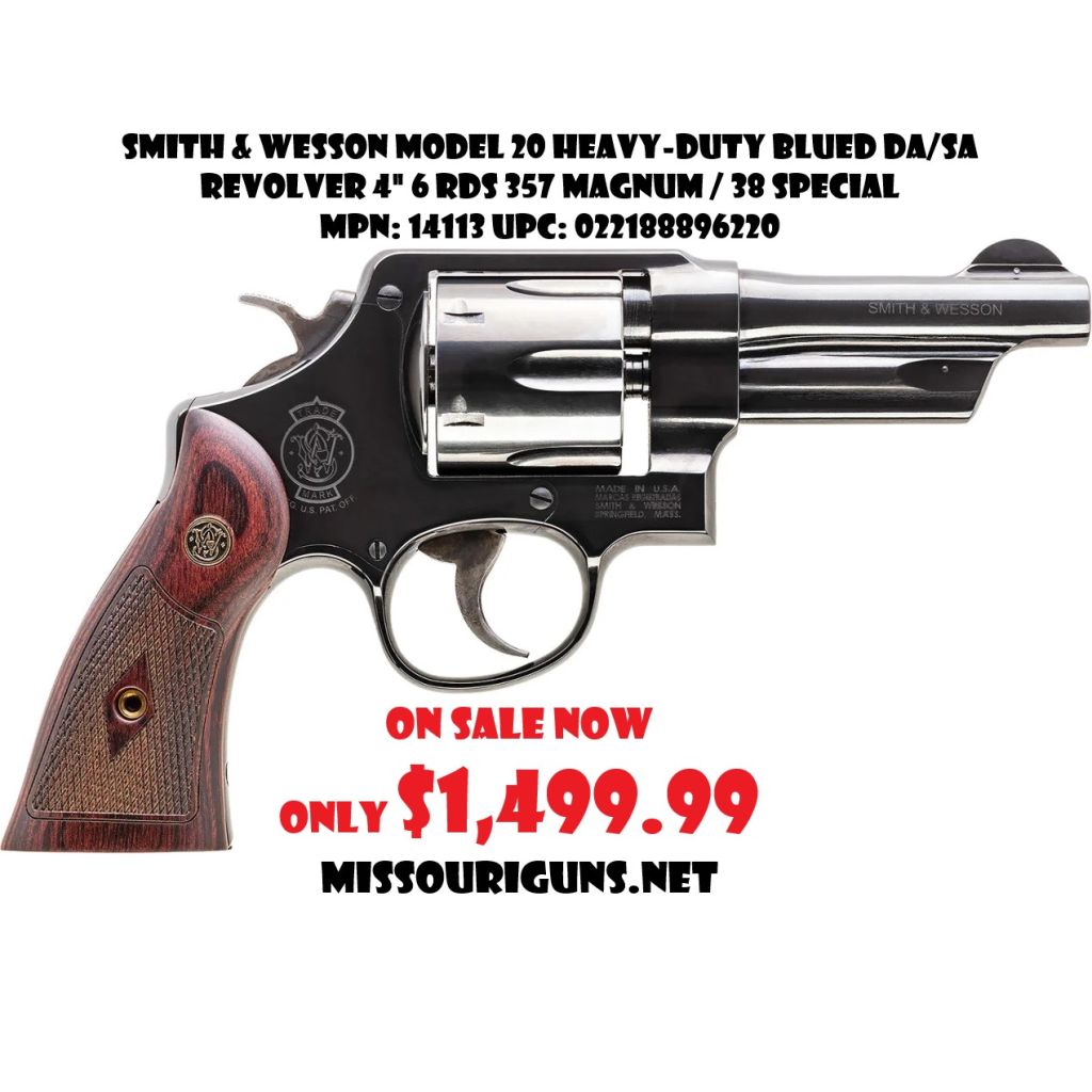 Smith & Wesson Model 20 Heavy-Duty Blued DA/SA Revolver 4″ 6 RDS 357 ...
