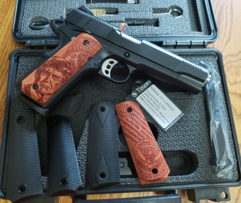 Tisas TRUMP Border Patrol/DHS 1911 DUTY B45 Black with 3 Sets of Grips ...