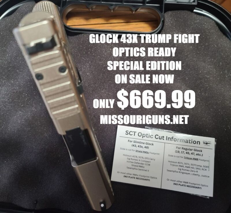 Glock G43x 43x Special Edition Trump Fight FS MOS Optics Ready USA Made ...